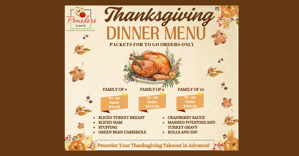 Thanksgiving Feast from Pomodoro Cafe – 103.7 The Gator
